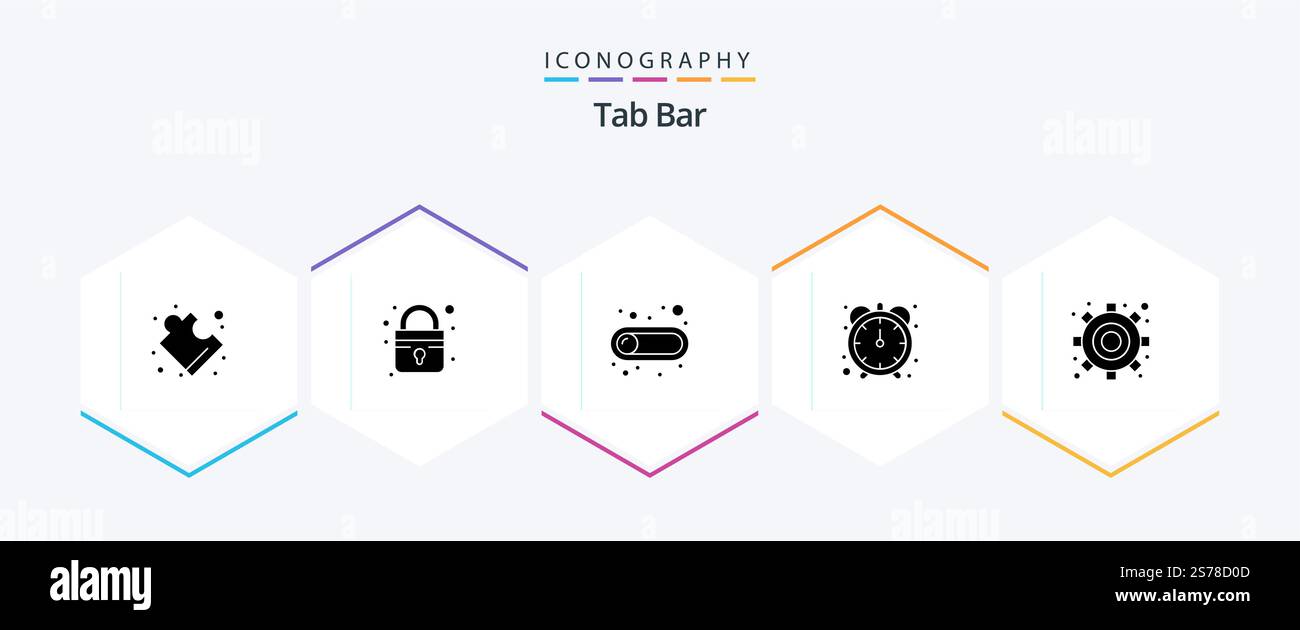 Tab Bar 25 Glyph icon pack including . settings. switch. gear ...