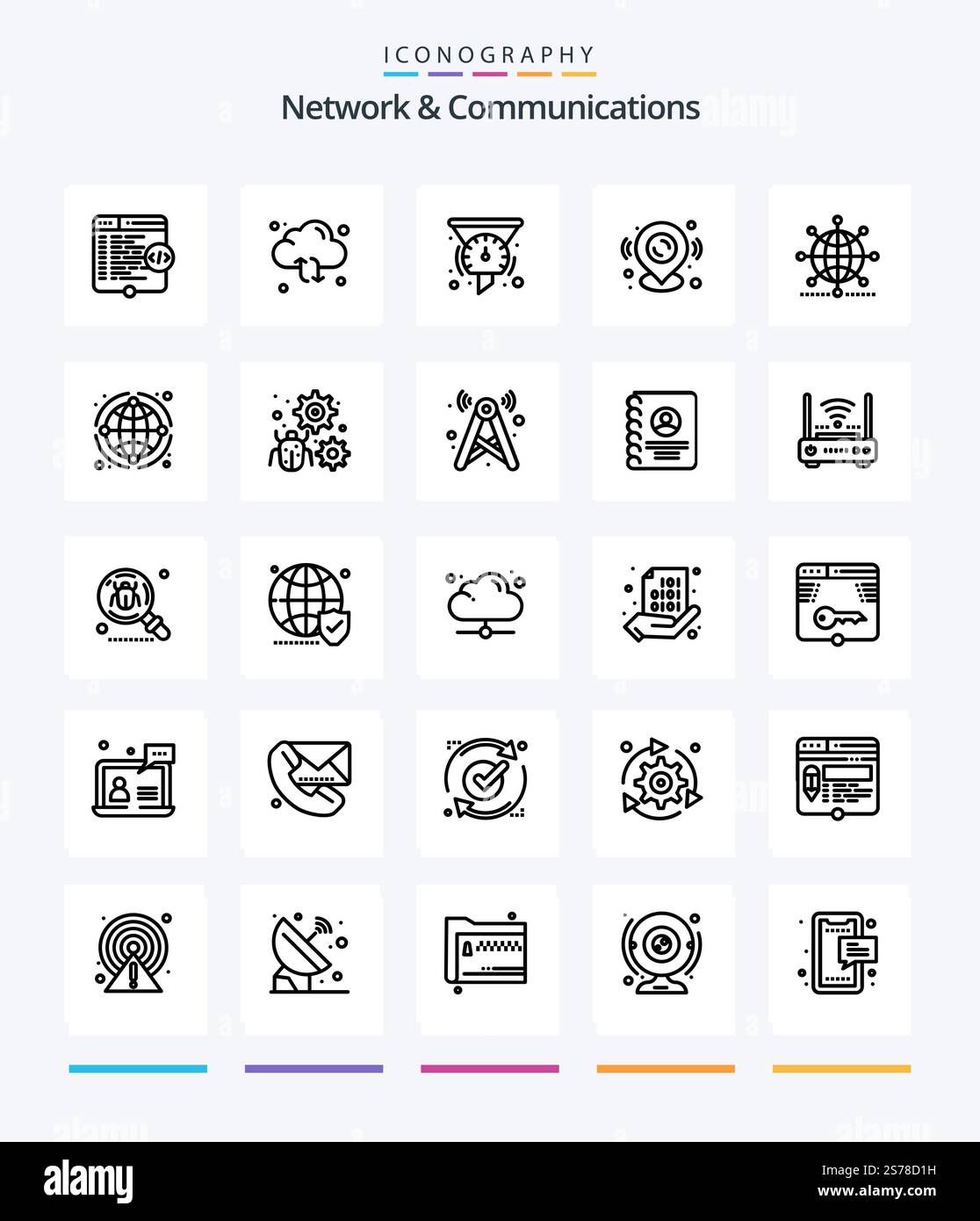 Creative Network And Communications 25 OutLine icon pack Such As ...