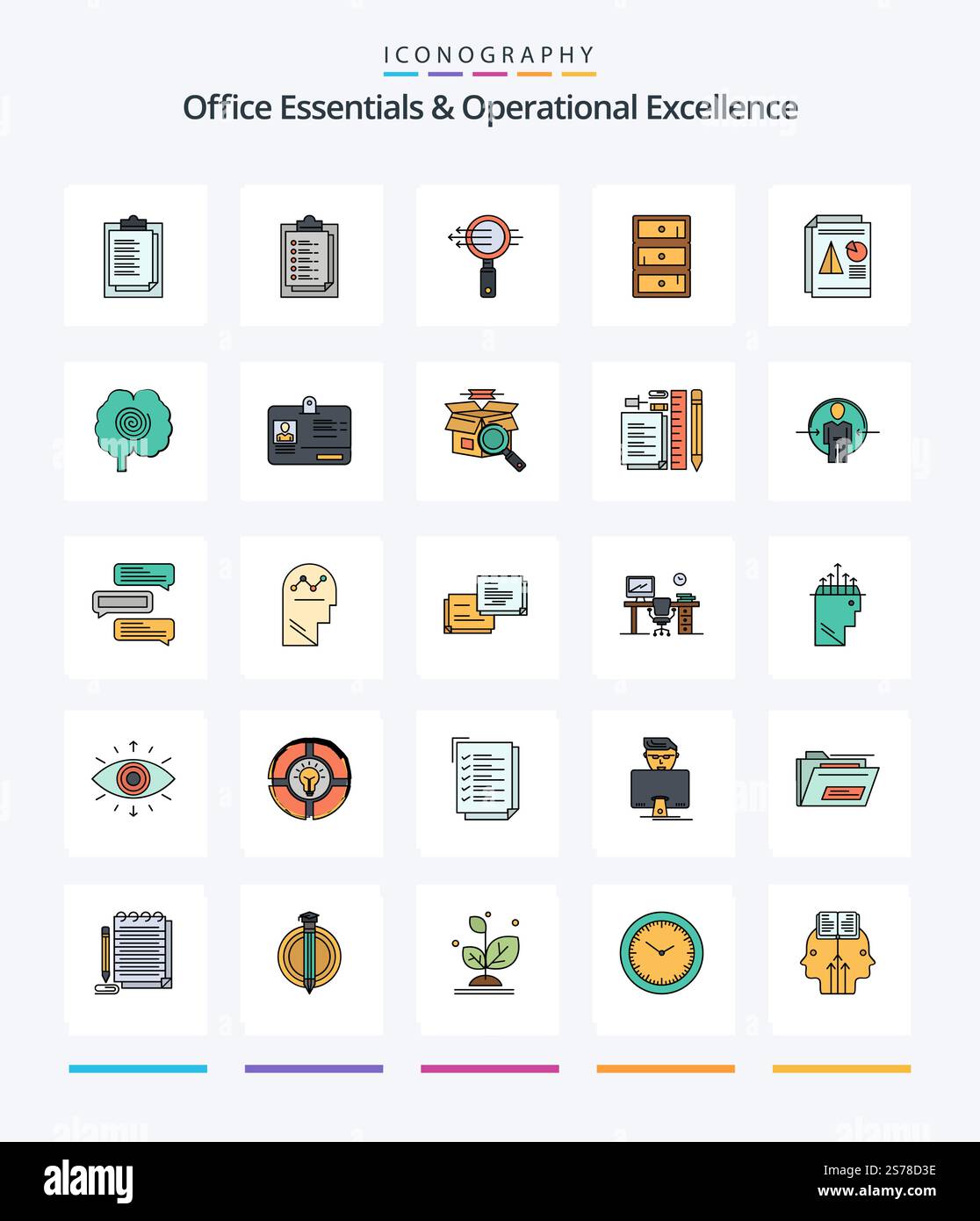 Creative Office Essentials And Operational Exellence 25 Line FIlled ...