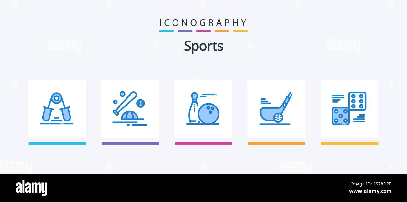Sports Blue 5 Icon Pack Including ball. golf. cap. strike. pins ...