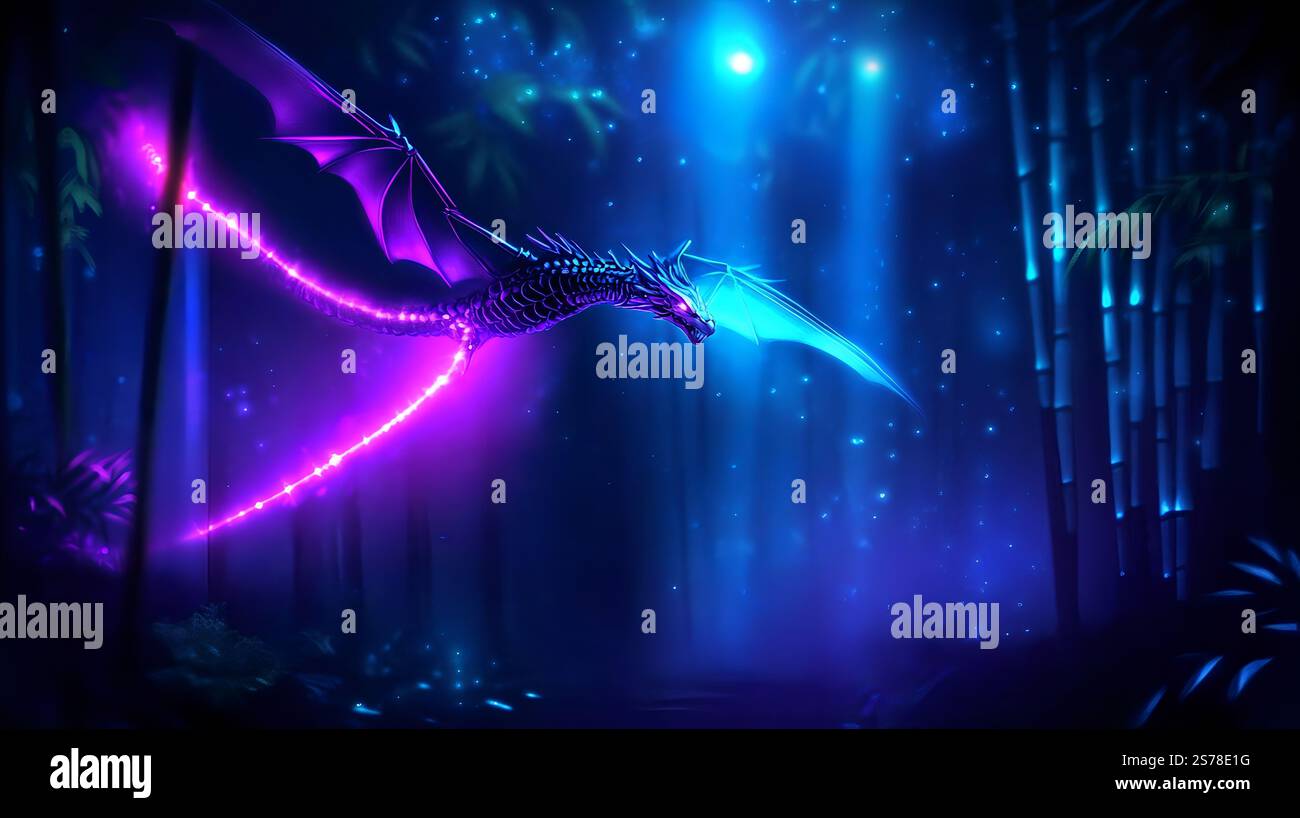 Majestic,mystical Chinese dragon with shimmering wings soaring ...