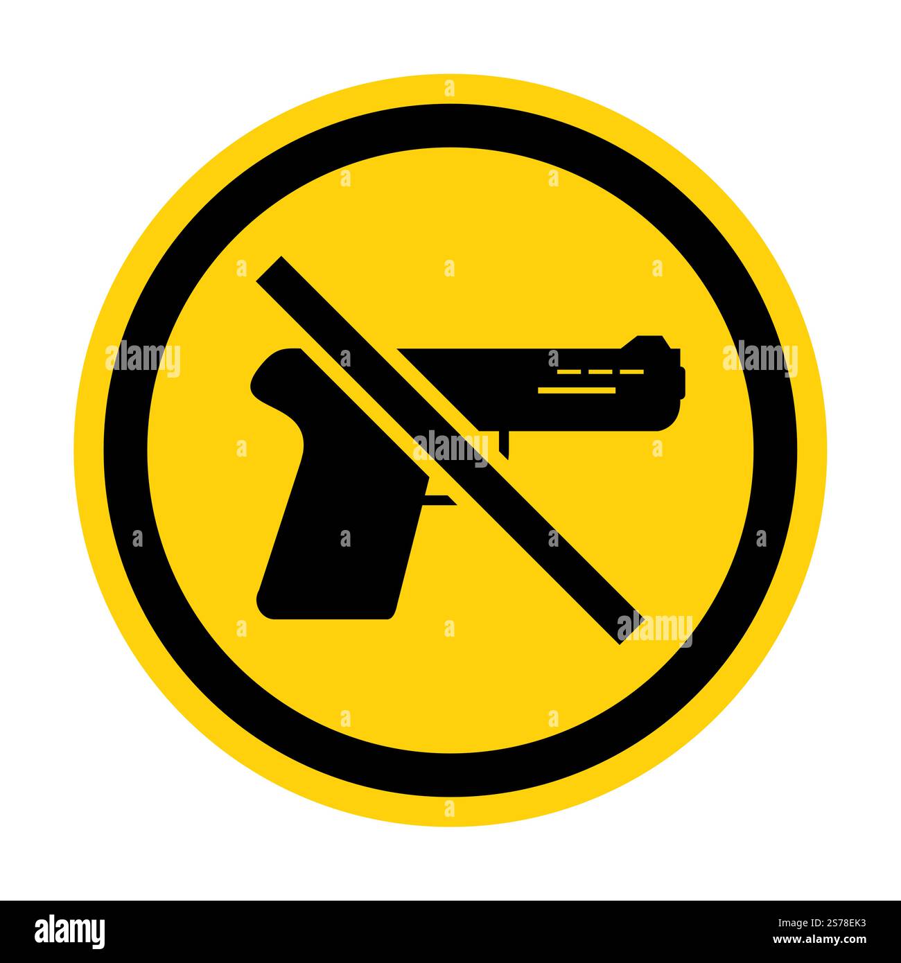 Prohibition sign guns, No guns sign On White Background Stock Vector ...