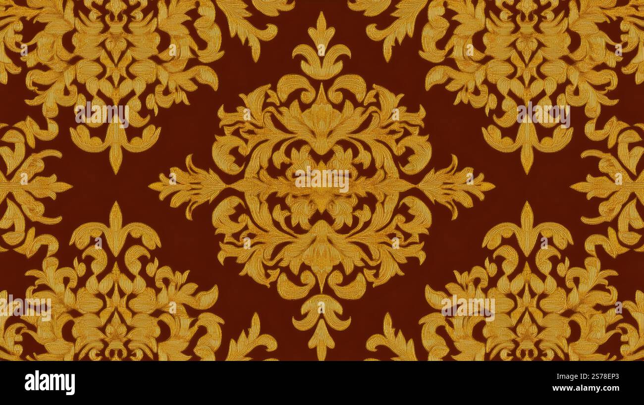 Vibrant and bold Thai-inspired flame motif pattern with intricate ...