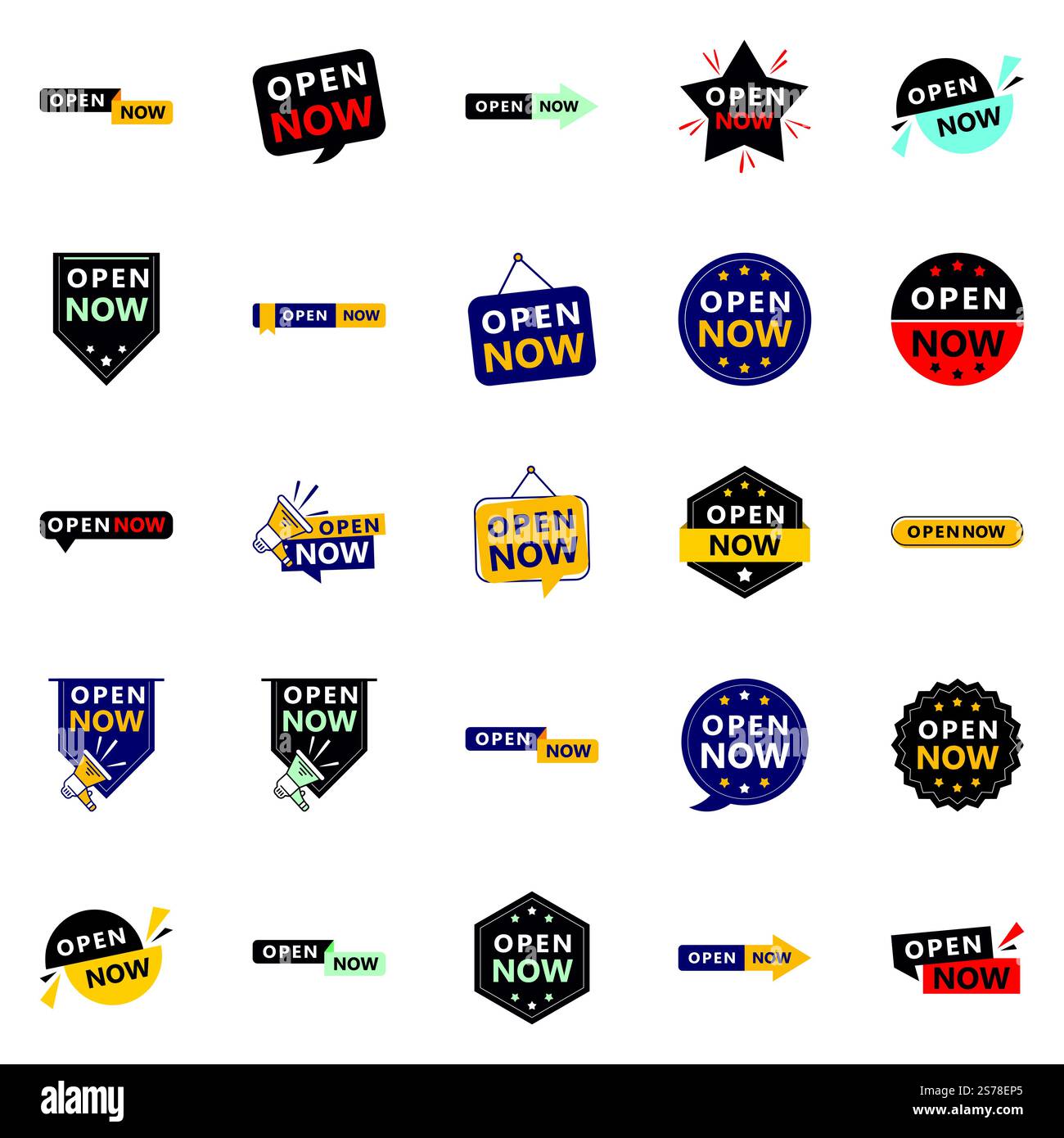 25 Eyecatching Open Now Banner Templates Stock Vector Image & Art - Alamy