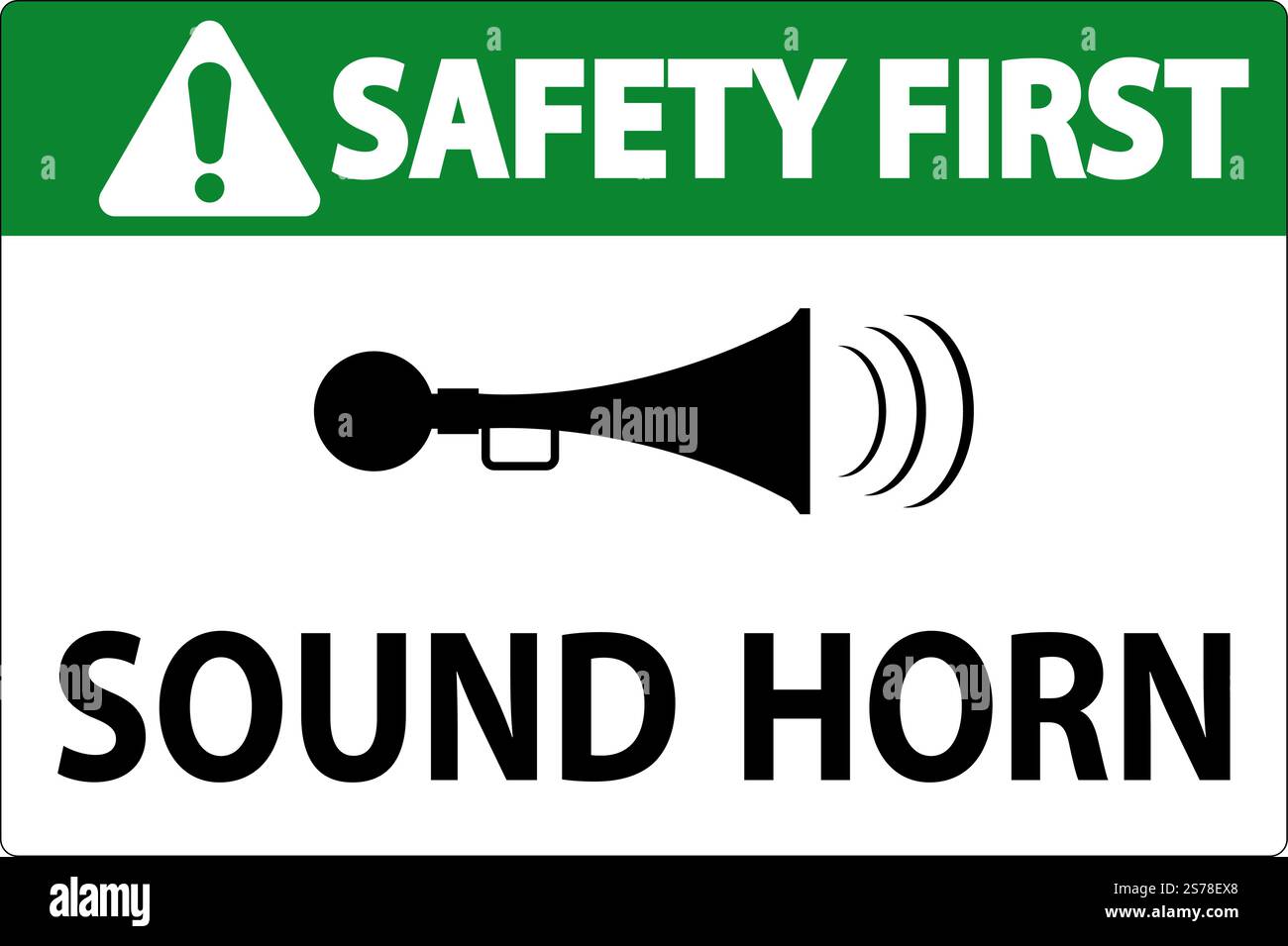 Safety First Sound Your Horn Symbol Sign On White Background Stock ...
