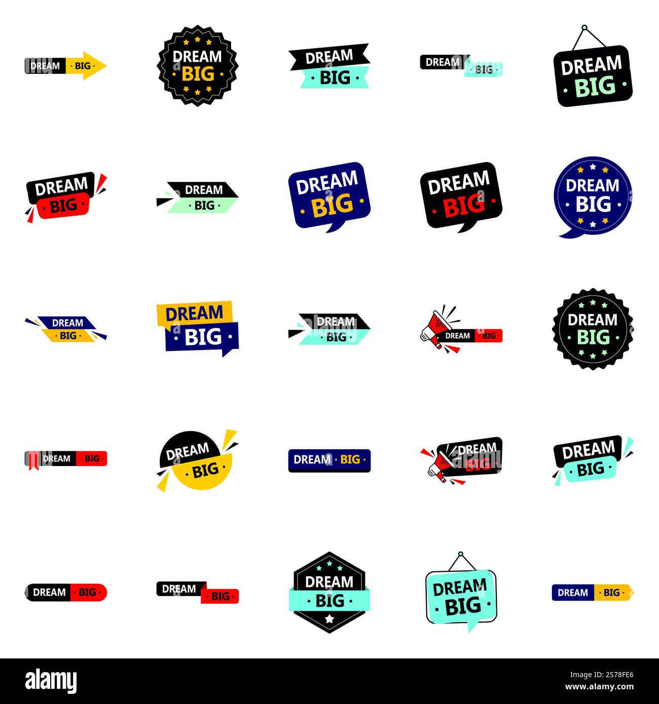 Dream Big 25 Modern Vector Designs for Achieving Greatness Stock Vector ...