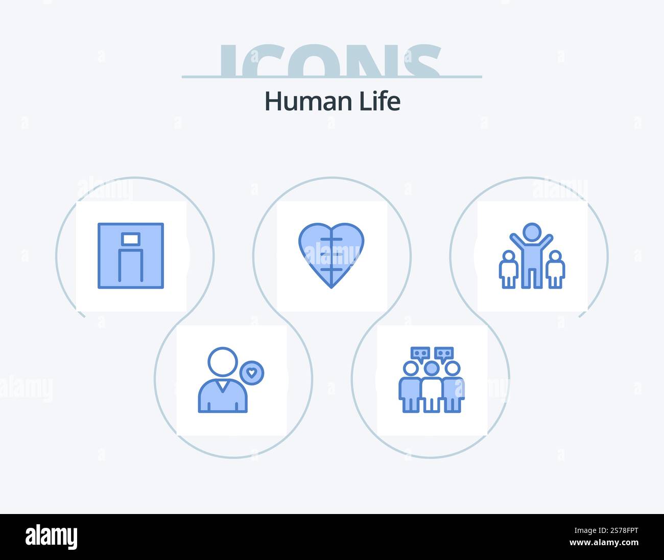 Human Blue Icon Pack 5 Icon Design. company. human heart. human. heart ...