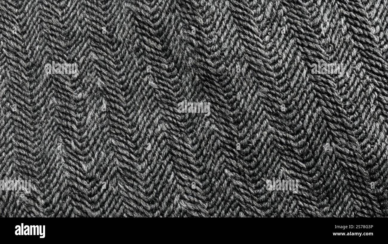 Soft and Cozy Charcoal Grey Herringbone Wool Fabric with Subtle ...