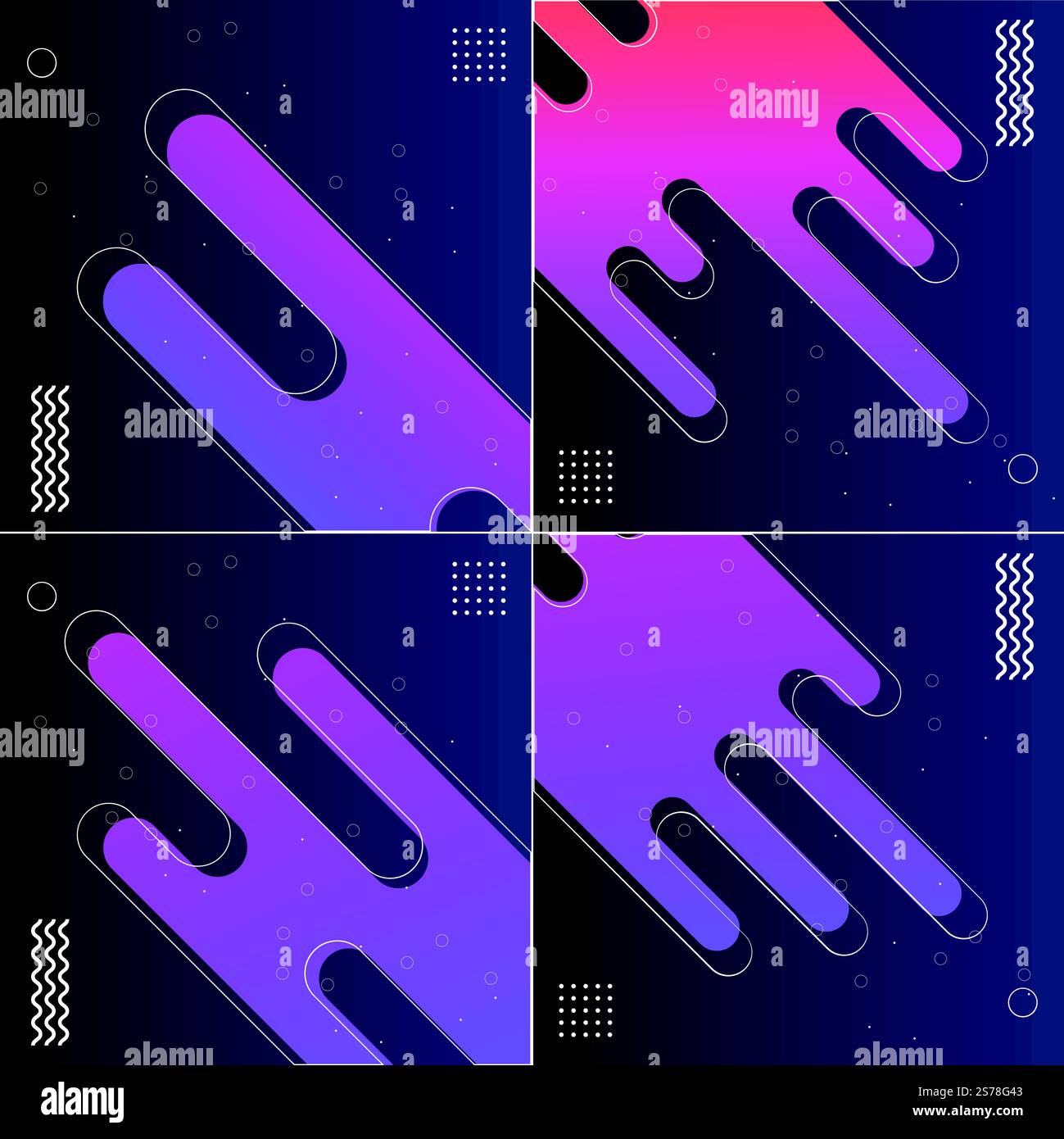 Abstract Backgrounds in Color Pack of 4 Vector Illustrations Stock ...