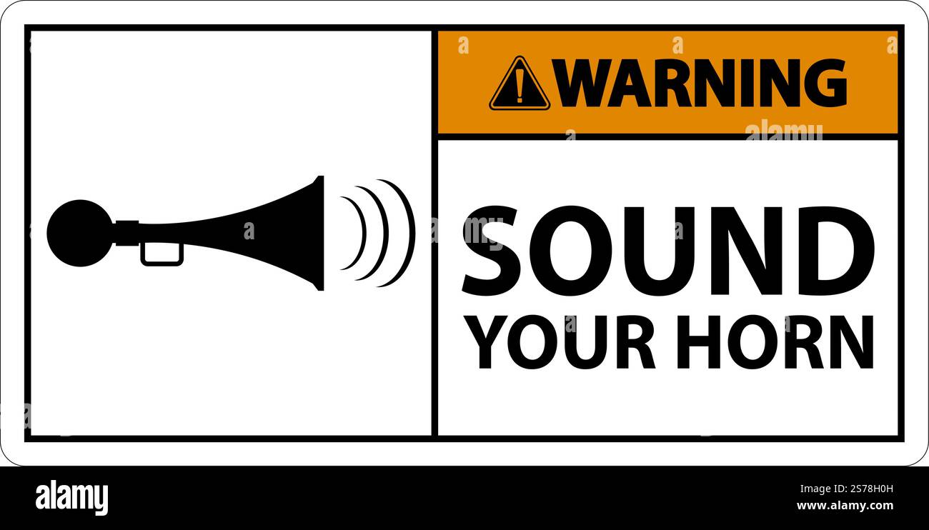 Warning Sound Your Horn Symbol Sign On White Background Stock Vector ...