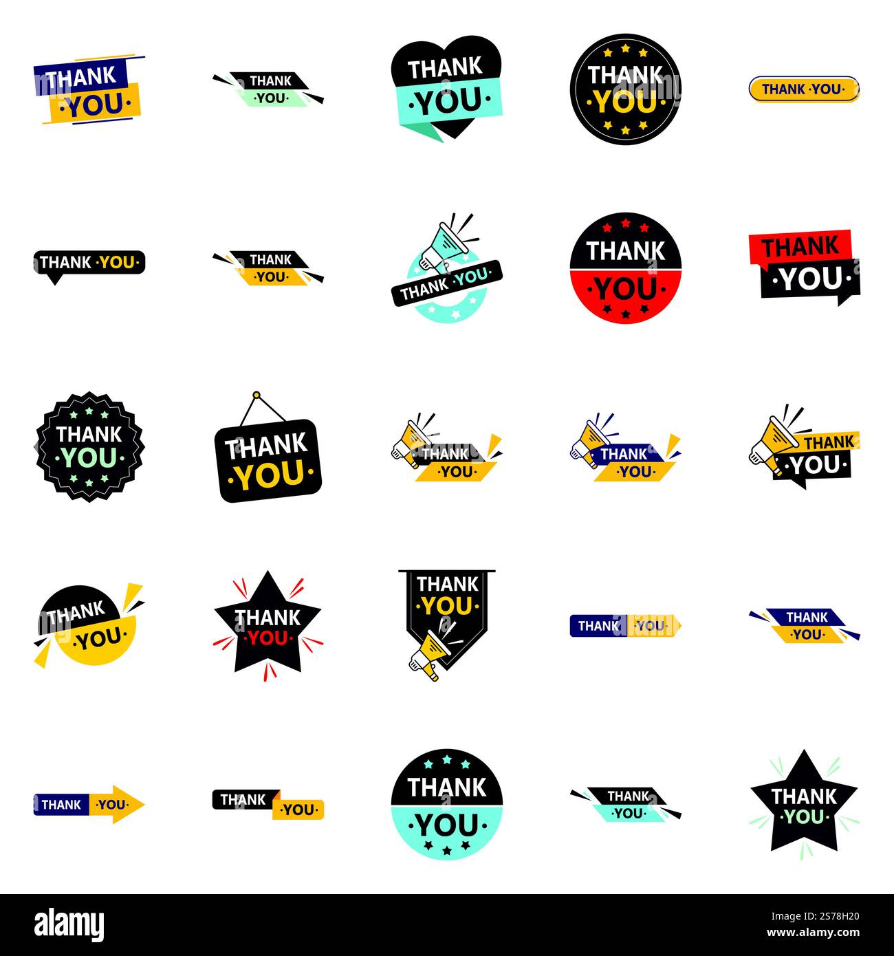 Thank You 25 Unique Vector Designs to Show Your Gratitude Stock Vector ...