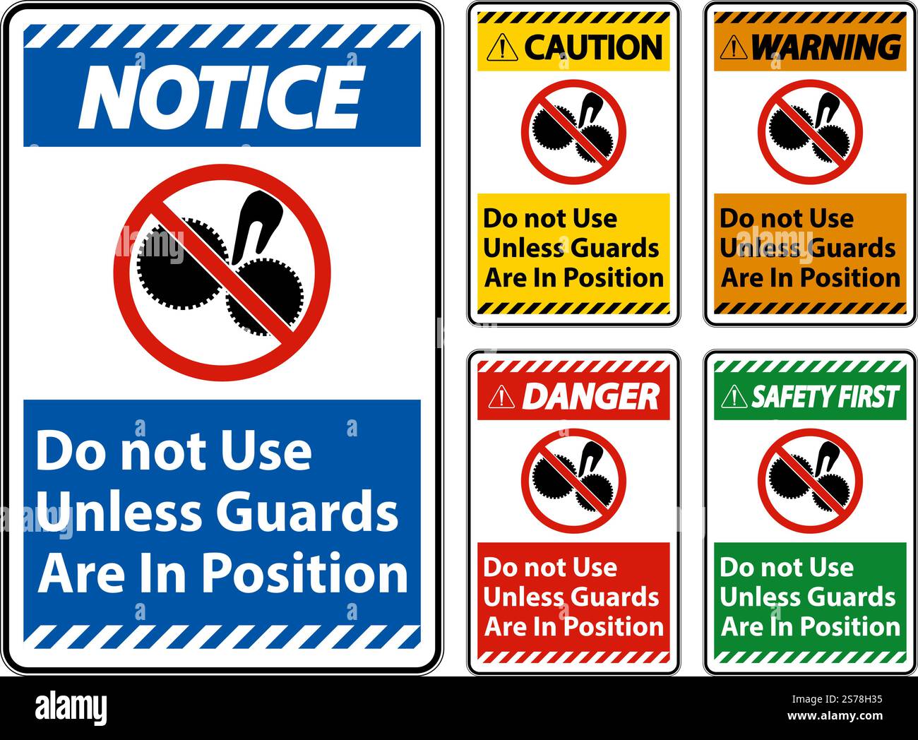 Do Not Use Unless Guards Are In Position Sign Stock Vector Image & Art ...