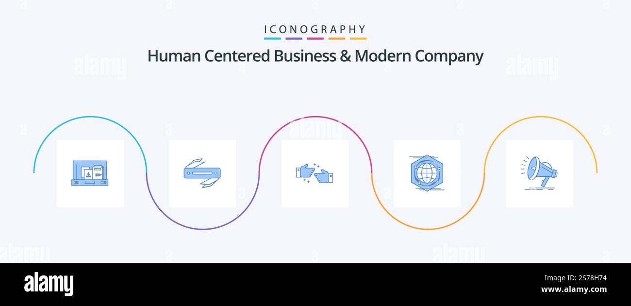 Human Centered Business And Modern Company Blue 5 Icon Pack Including ...