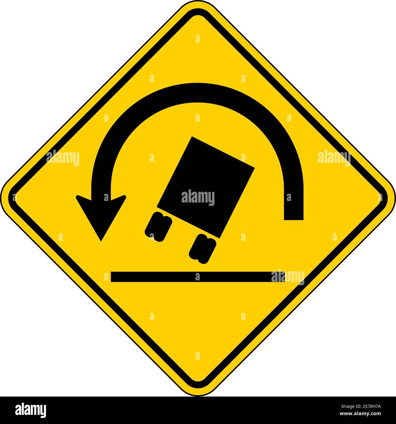 Traffic Sign, Truck Rollover Warning Sign Stock Vector Image & Art - Alamy