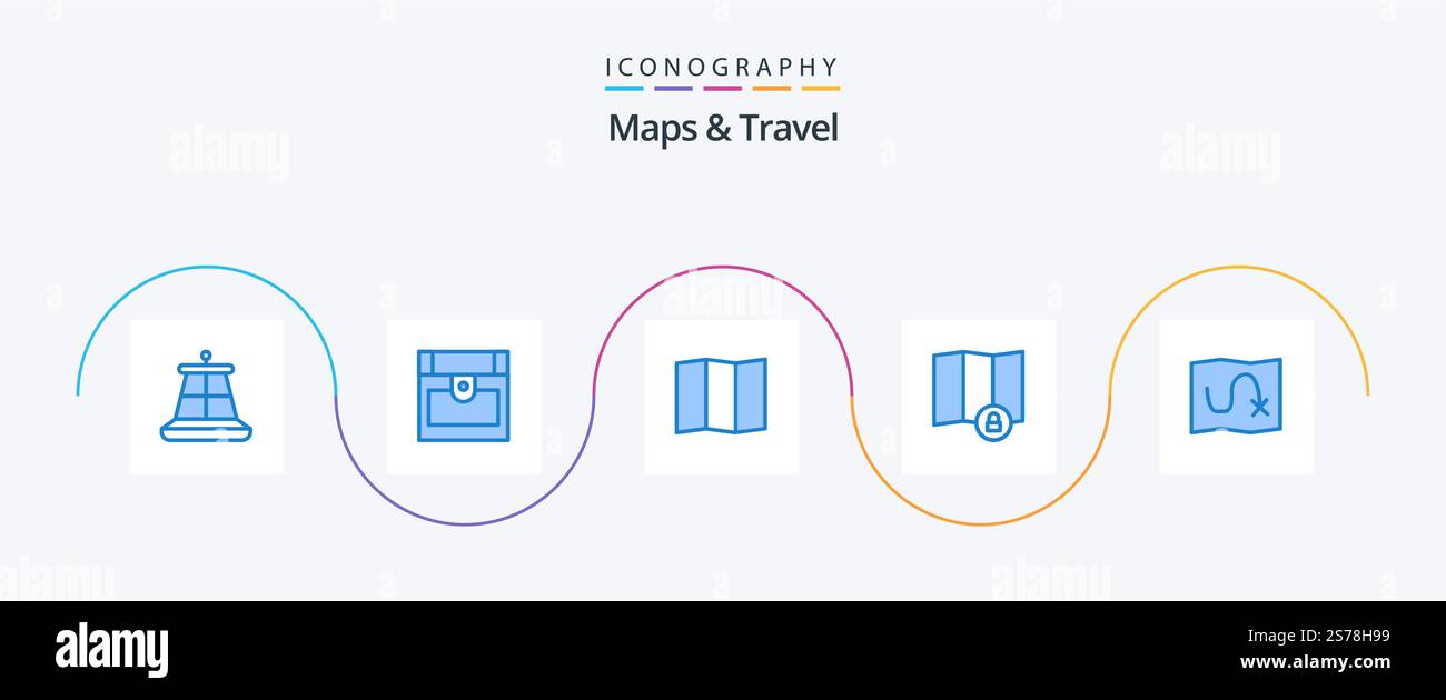 Maps and Travel Blue 5 Icon Pack Including . location. route Stock ...