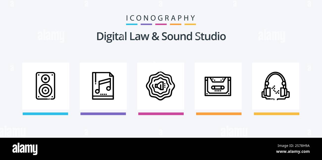 Digital Law And Sound Studio Line 5 Icon Pack Including computer ...