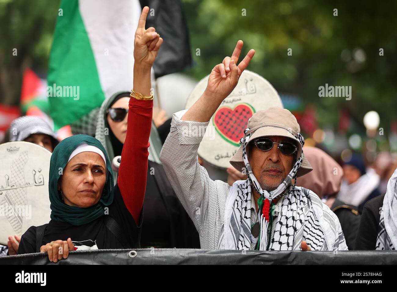 Sydney, Australia. 19th Jan, 2025. Rallygoers chant and gesture during ...