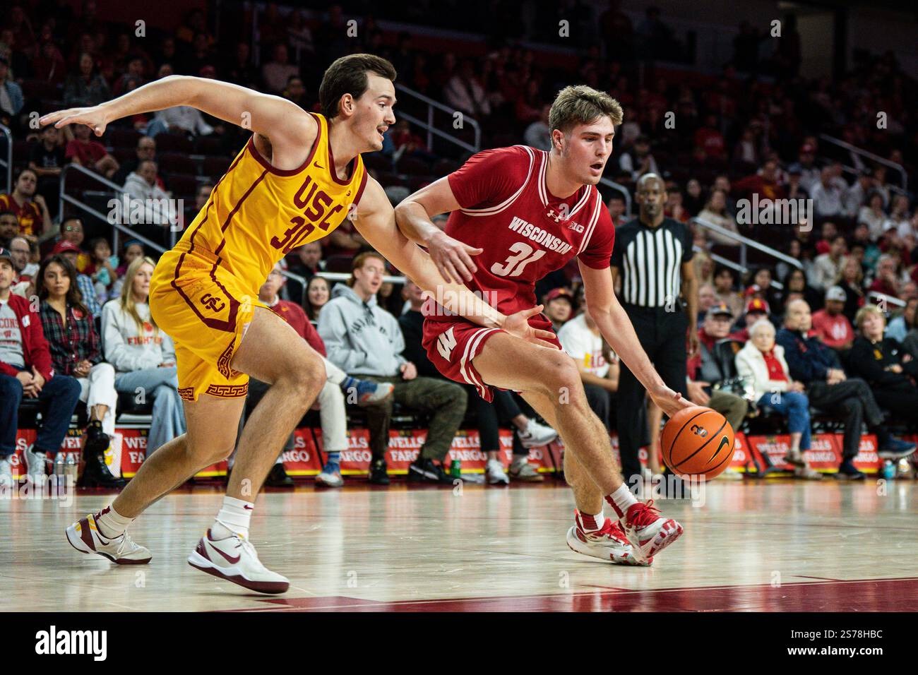 Los Angeles, United States. 18th Jan, 2025. Wisconsin Badgers forward ...