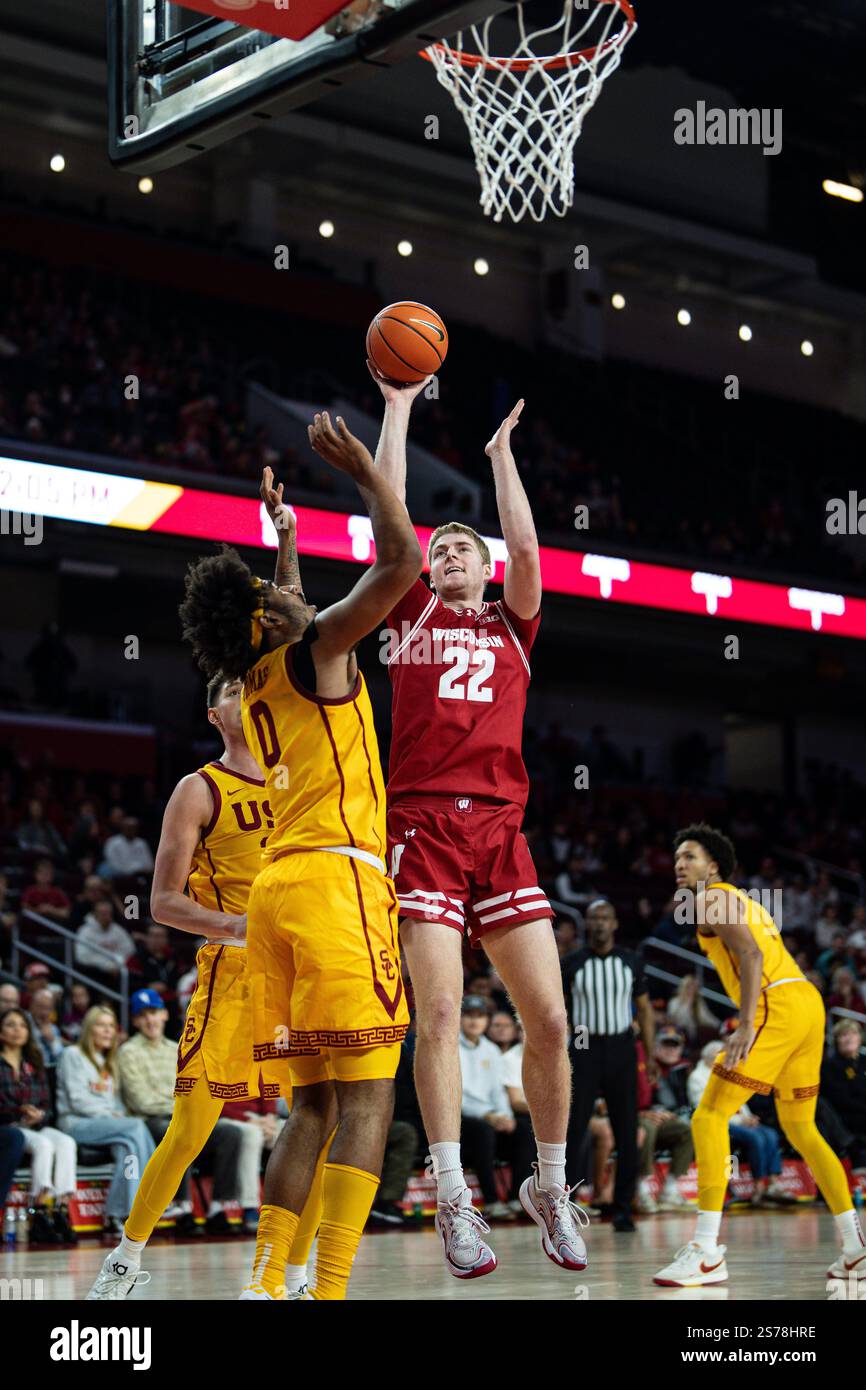 Los Angeles, United States. 18th Jan, 2025. Wisconsin Badgers forward ...