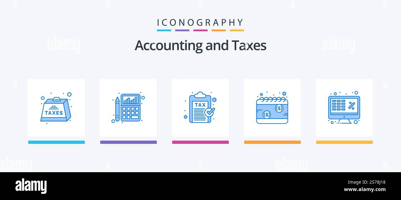 Taxes Blue 5 Icon Pack Including money. revenue. chart. payment ...