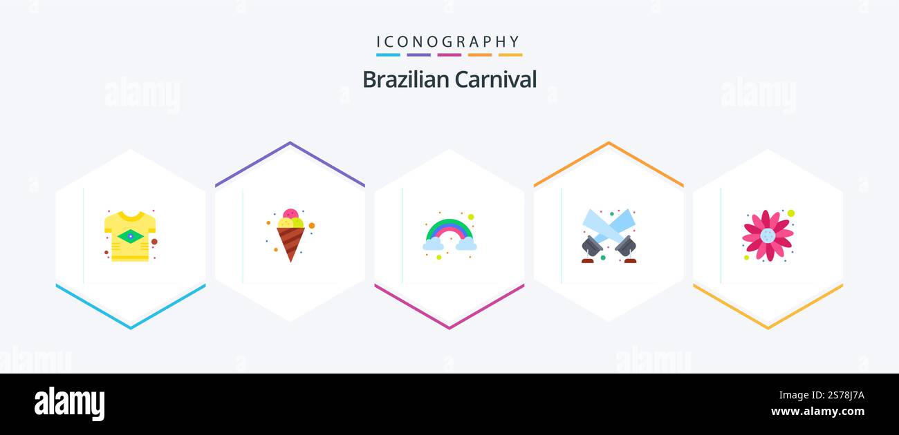 Brazilian Carnival 25 Flat icon pack including flower. disco light ...