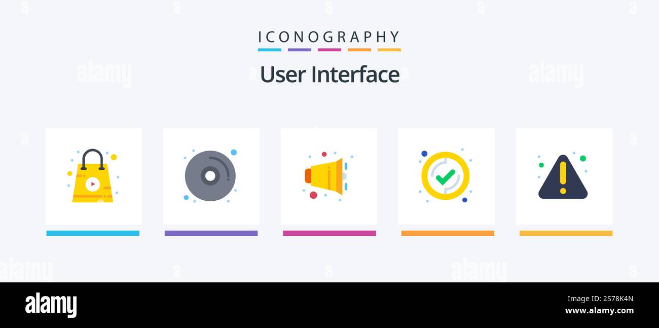 User Interface Flat 5 Icon Pack Including . notice. half. error. tick ...