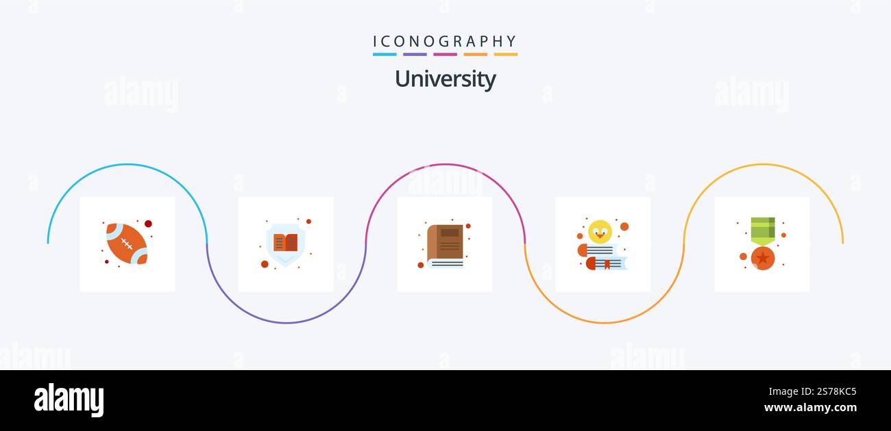 University Flat 5 Icon Pack Including medal. teacher. book. study. book ...