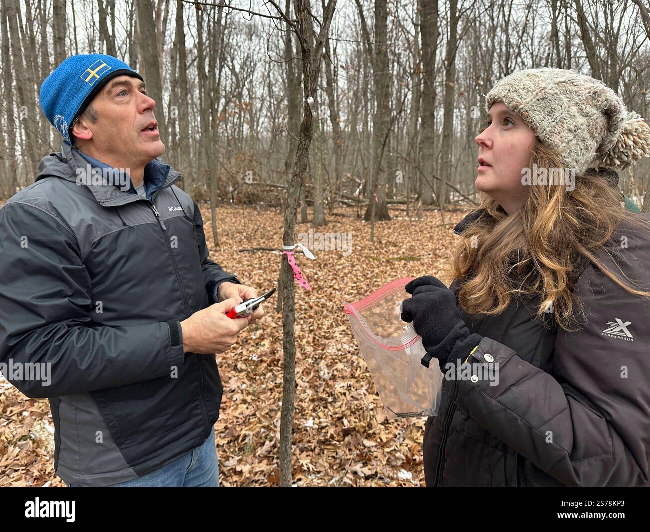 Michigan State University horticulture professor Steve Van Nocker, left ...