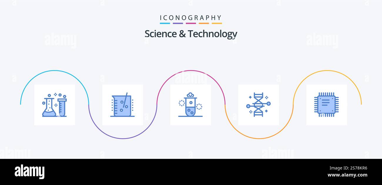 Science And Technology Blue 5 Icon Pack Including cpu. chip. science ...