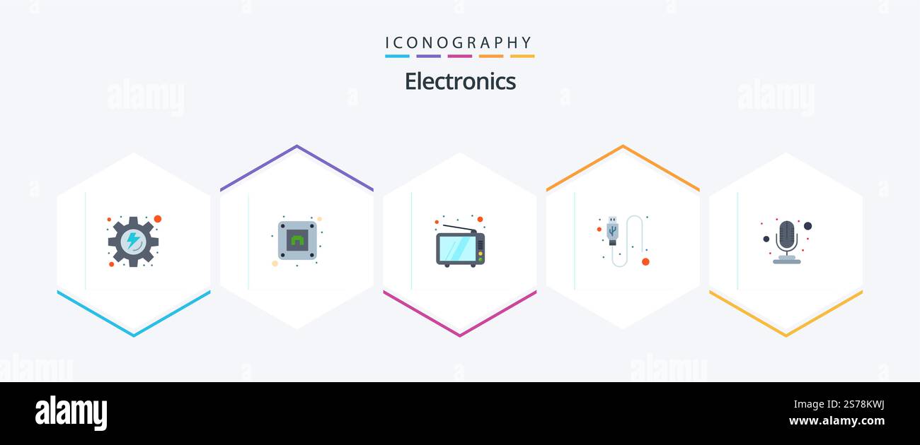 Electronics 25 Flat icon pack including . microphone. tv. mic. usb ...