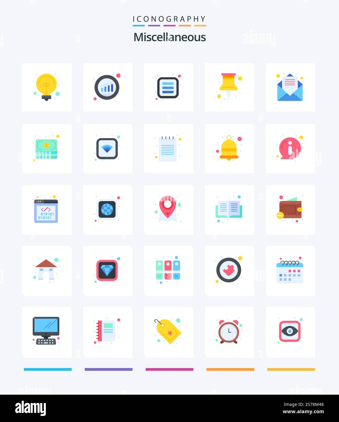Creative Miscellaneous 25 Flat icon pack Such As message. work. apps ...