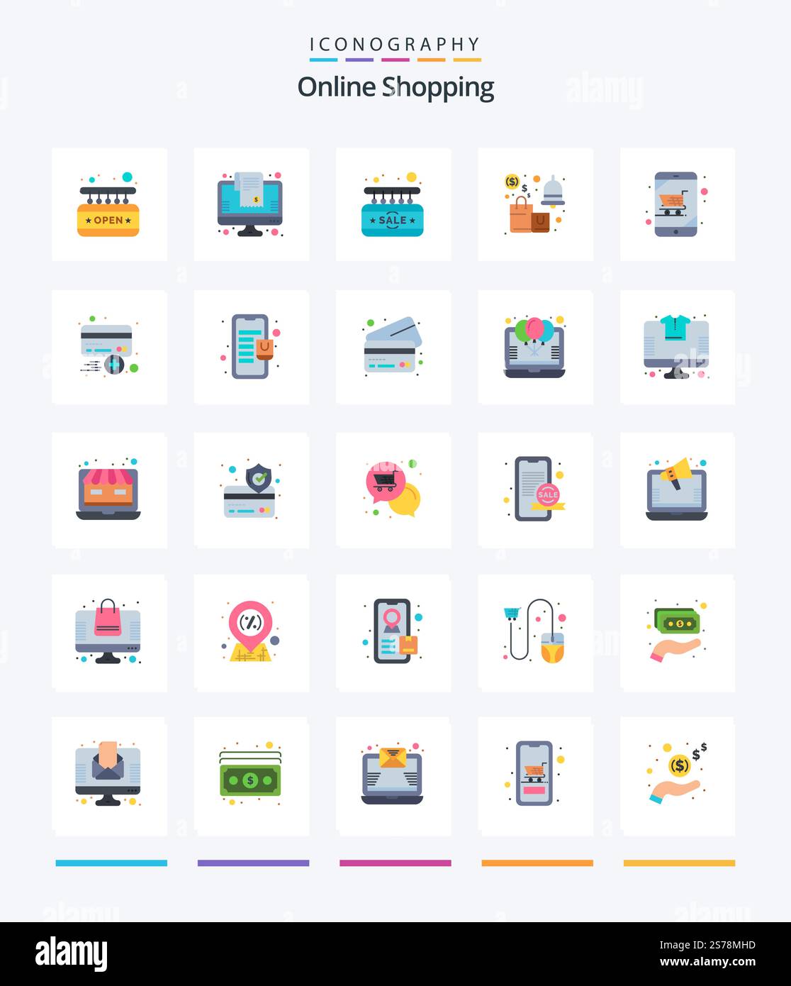 Online shopping 25 flat Stock Vector Images - Alamy