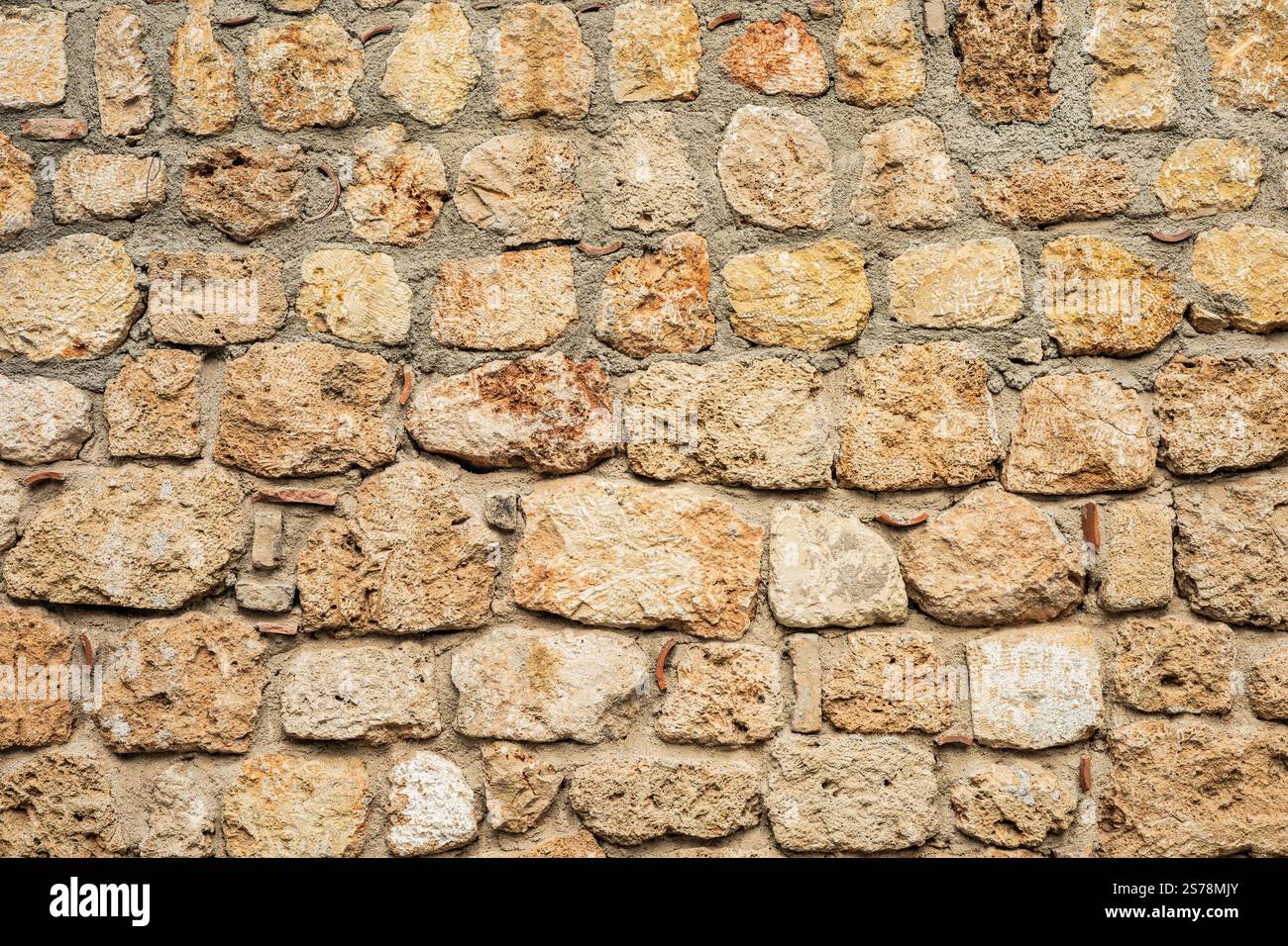 Rustic stone wall with rough texture in neutral tones Stock Photo - Alamy