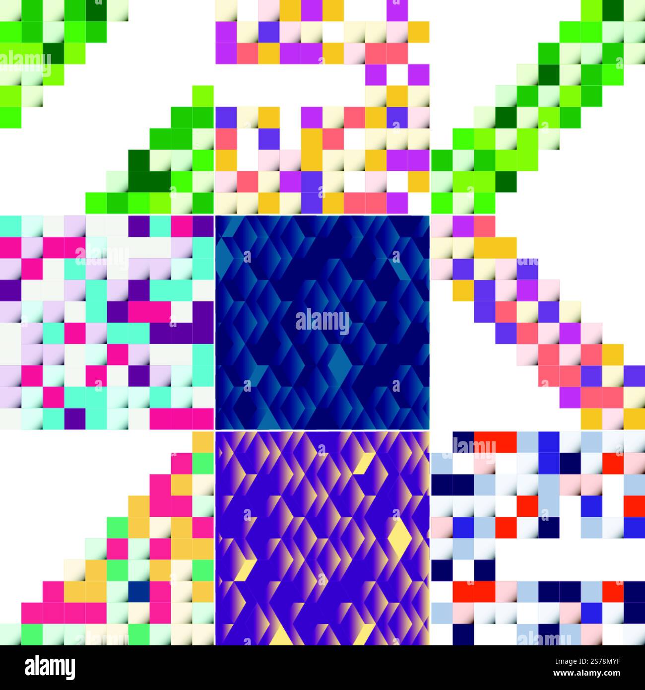 Blue mosaic pattern with a mosaic color gradient vector illustration ...