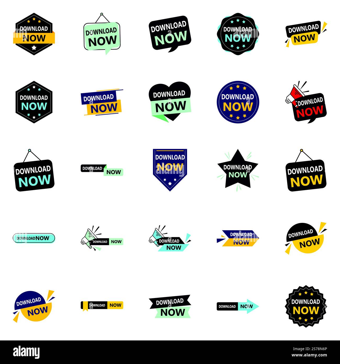 25 Highquality Download Now Sign Templates Stock Vector Image & Art - Alamy