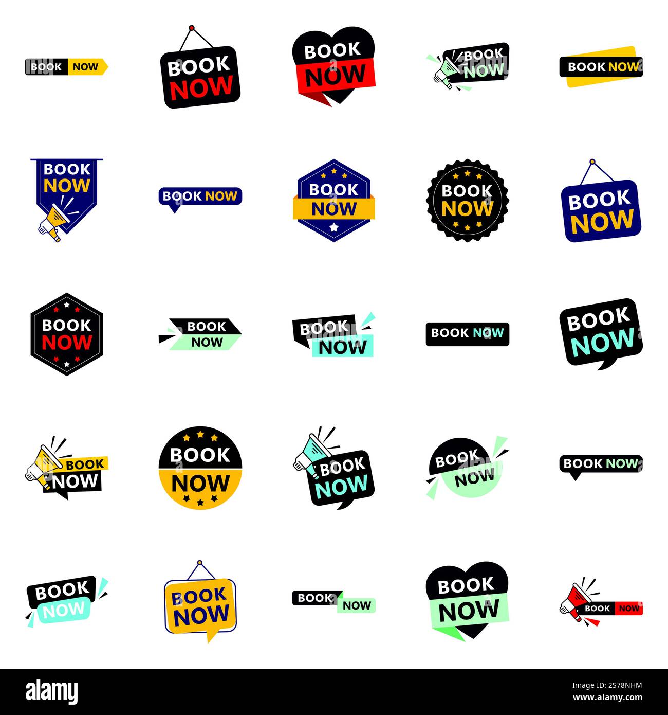 Get Your Customers Booking with Our Pack of 25 Book Now Banners Stock ...