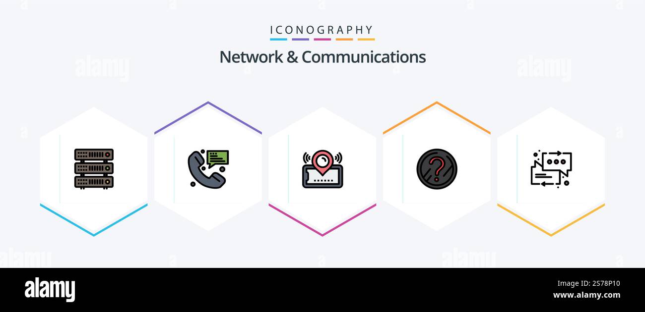 Network And Communications 25 FilledLine icon pack including solution ...