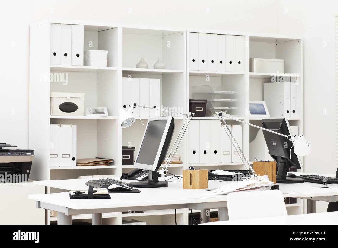 View of an office workstation with various business accessories, Denmark, Europe Stock Photo - Alamy