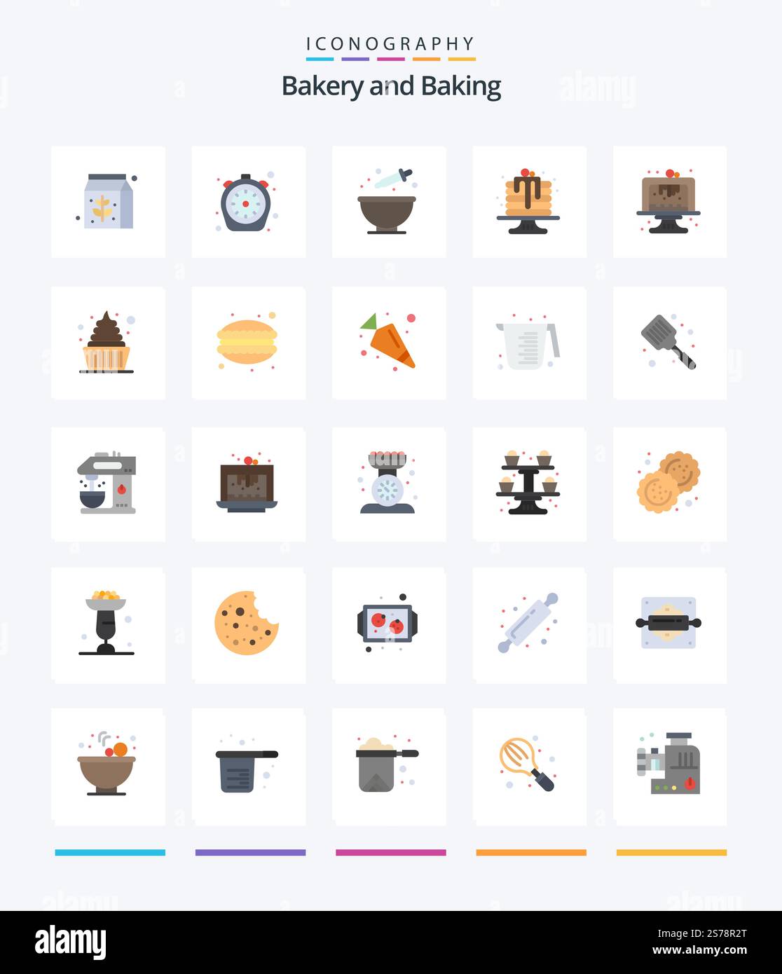 Creative Baking 25 Flat icon pack Such As dessert. dessert. baking ...