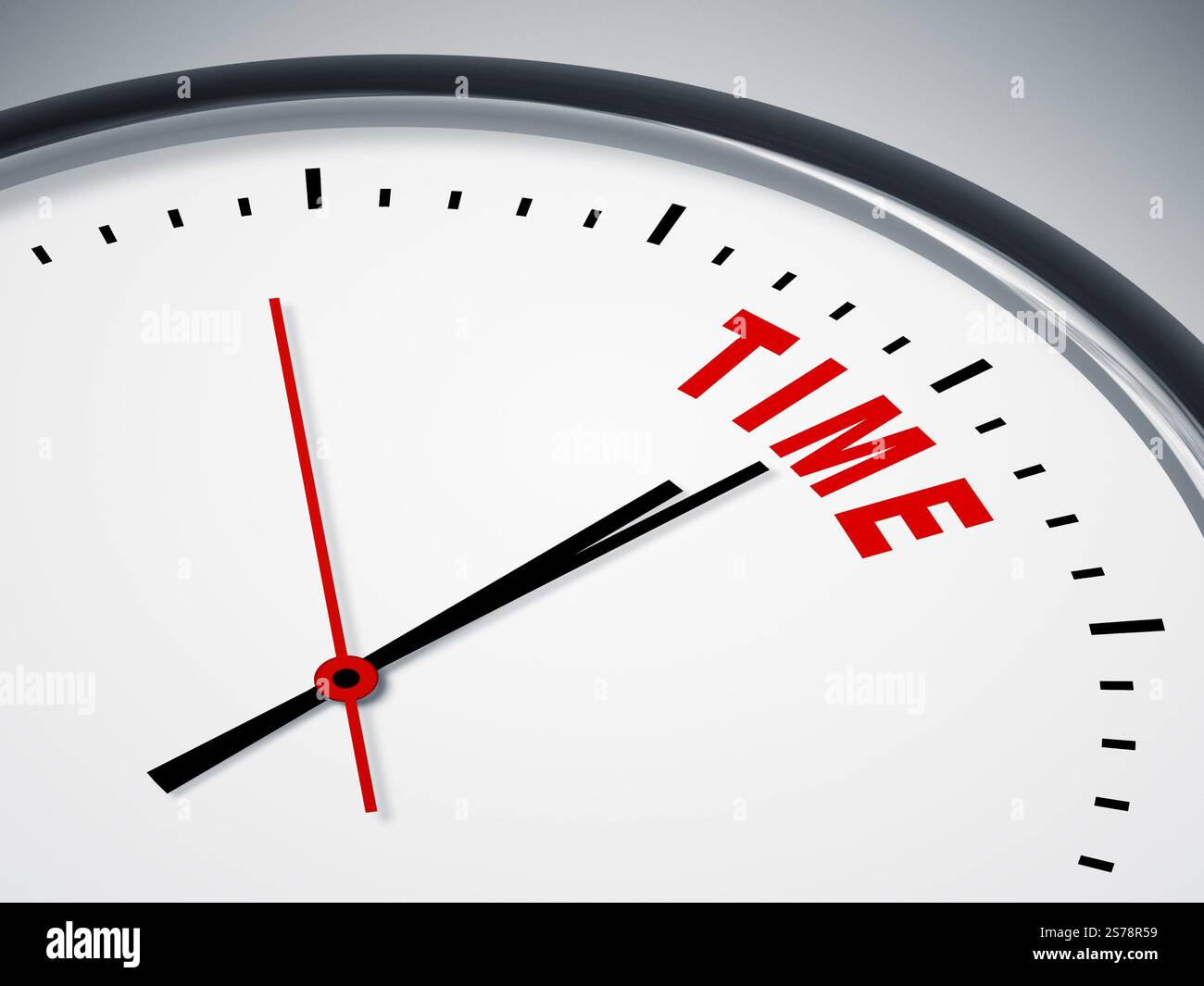 An image of a nice clock with time in red Stock Photo - Alamy