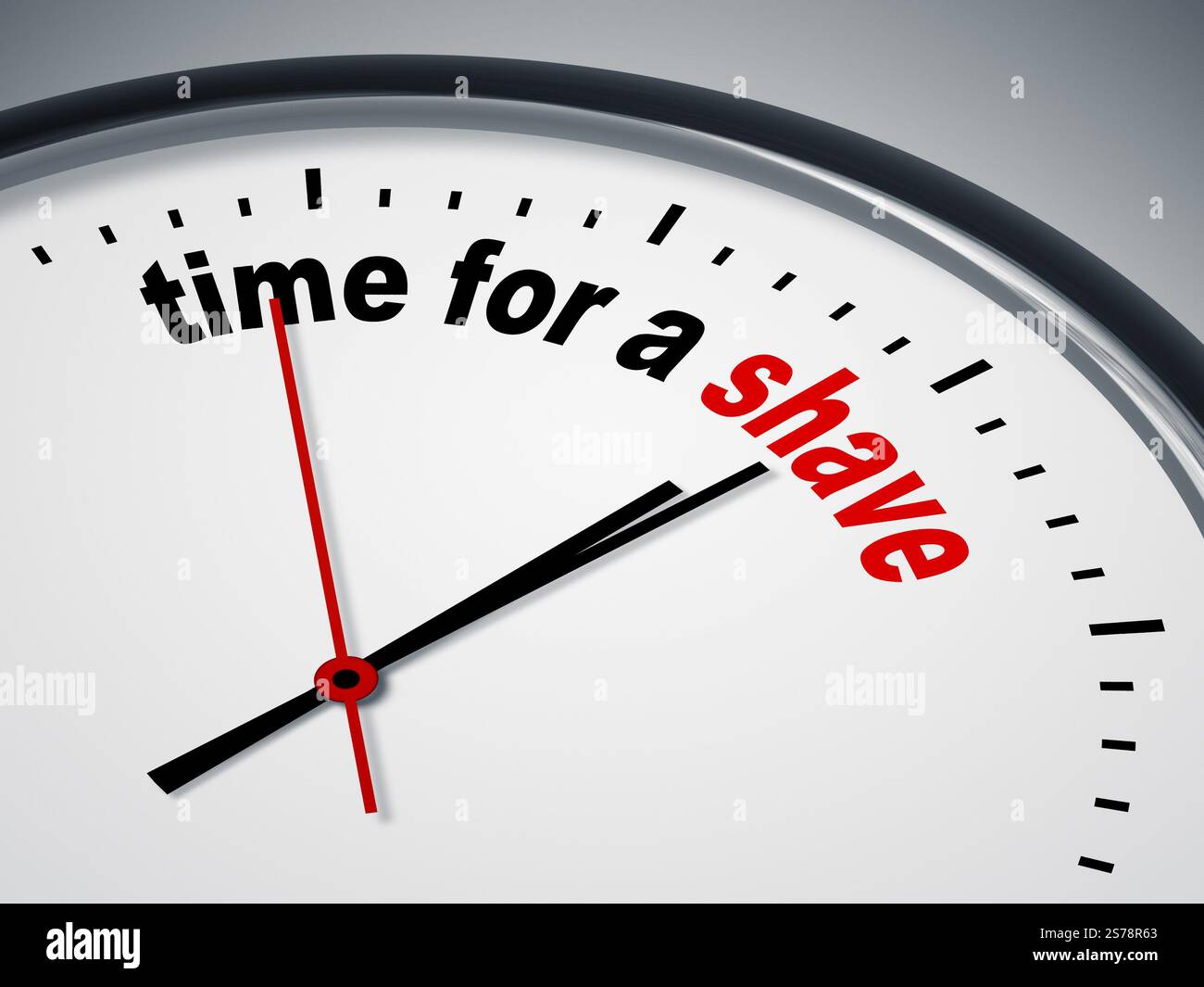 An image of a nice clock with time for a shave Stock Photo - Alamy