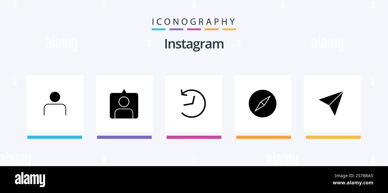 Instagram Glyph 5 Icon Pack Including . sets. twitter. instagram. compass. Creative Icons Design ...