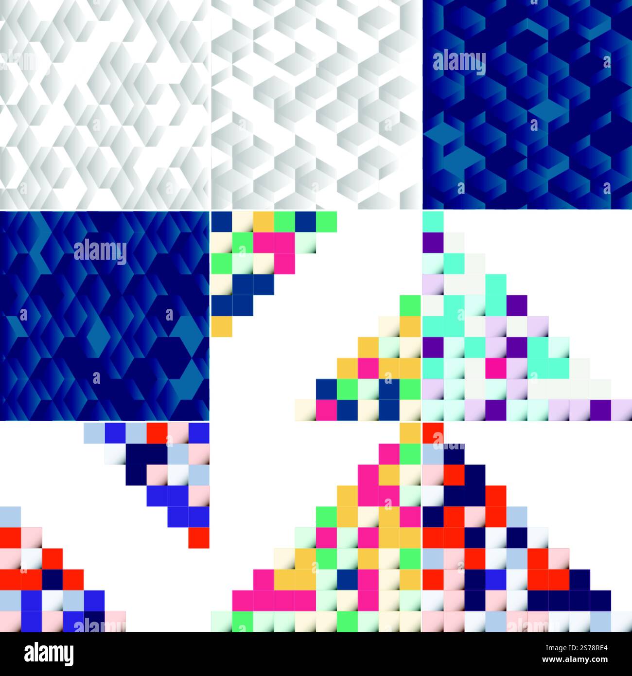 Seamless pattern of colorful blocks with a shadow effect EPS10 vector ...