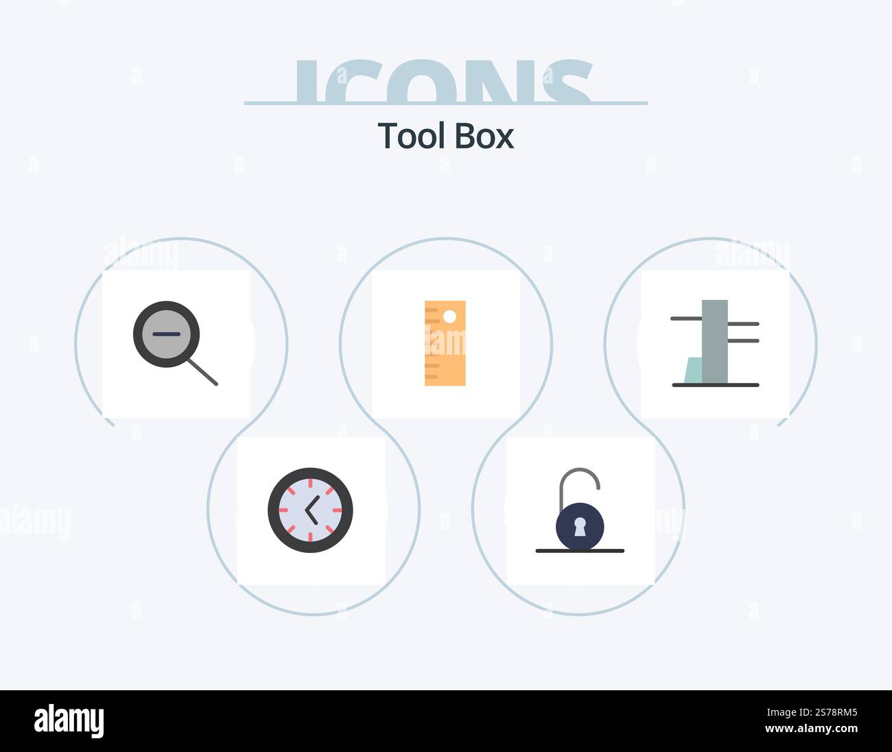 Tools Flat Icon Pack 5 Icon Design. . tool Stock Vector Image & Art - Alamy
