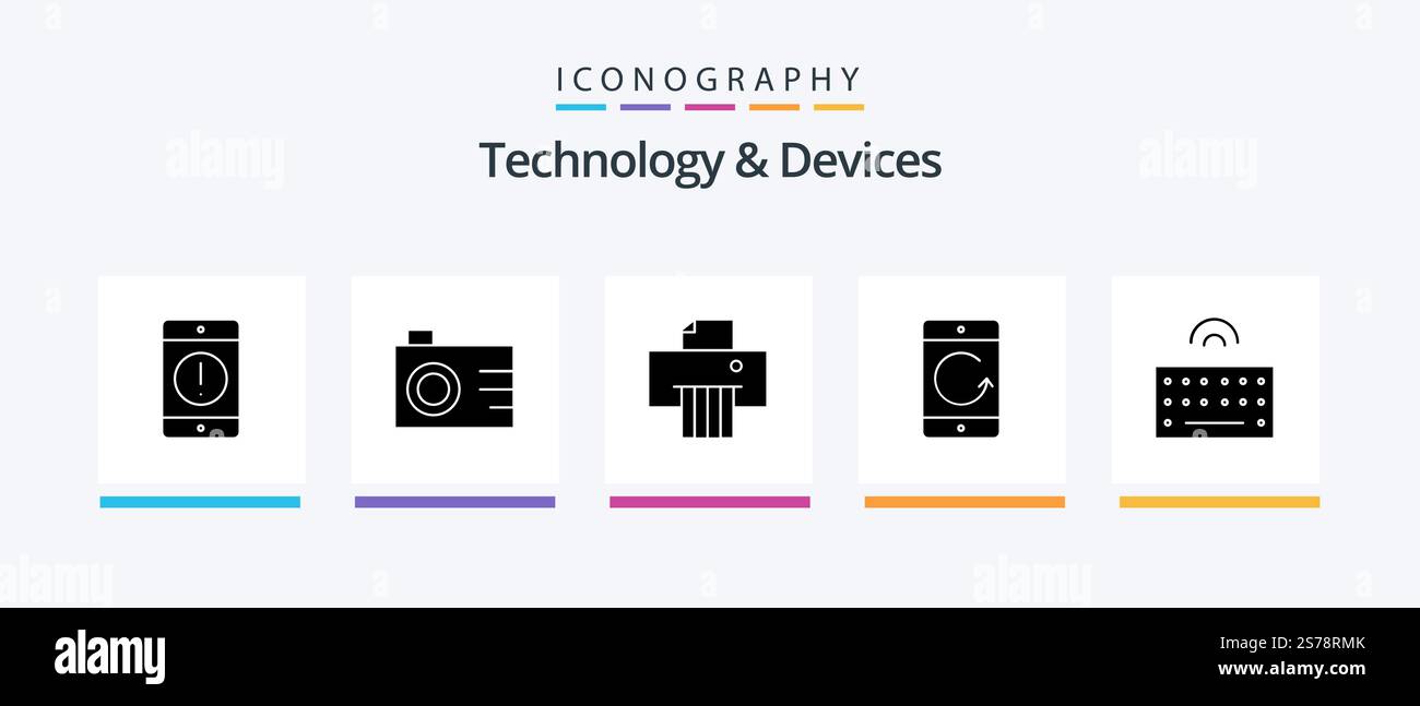 Devices Glyph 5 Icon Pack Including keyboard. mobile. device. devices ...