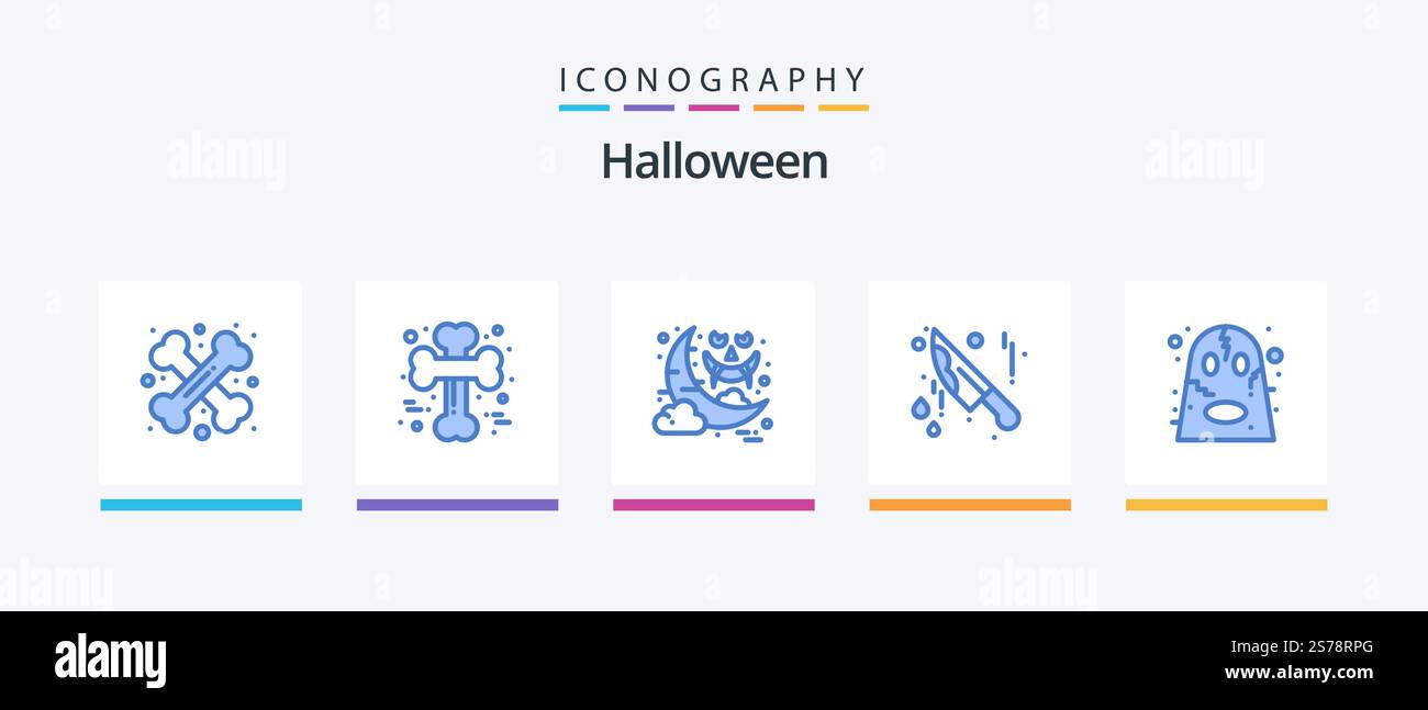 Halloween Blue 5 Icon Pack Including angry. halloween. halloween ...