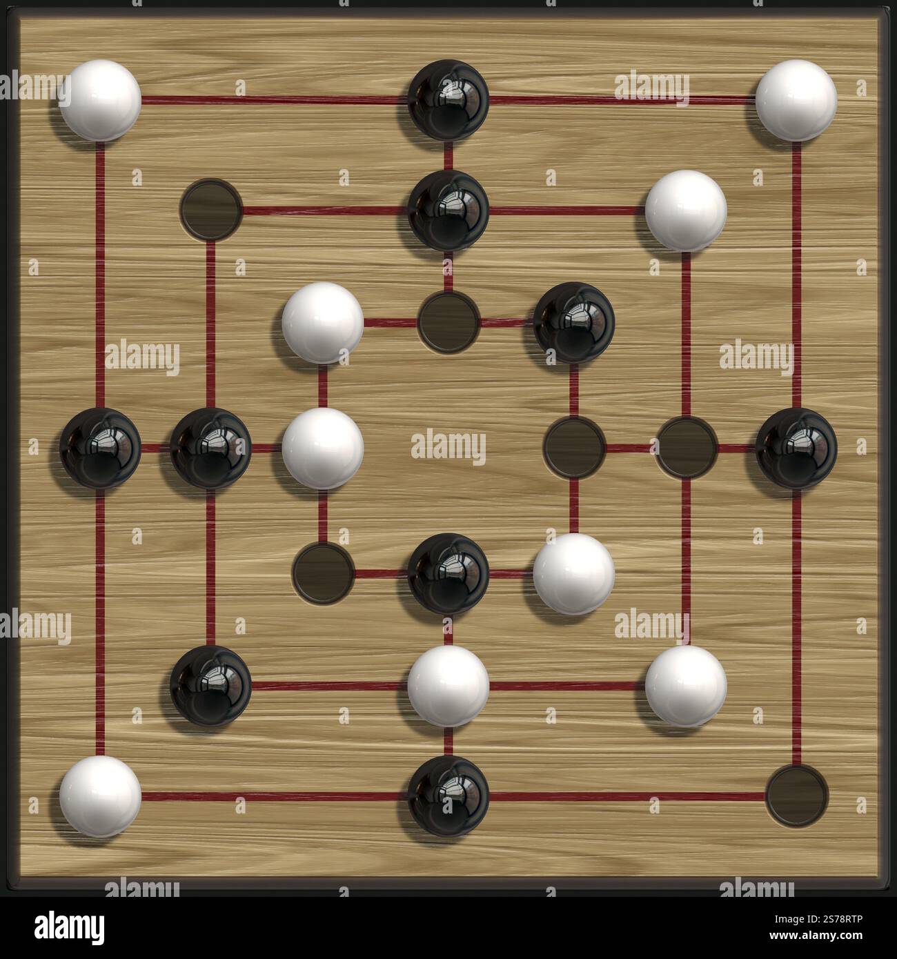 An illustration of a nine menÂ´s morris game Stock Photo - Alamy