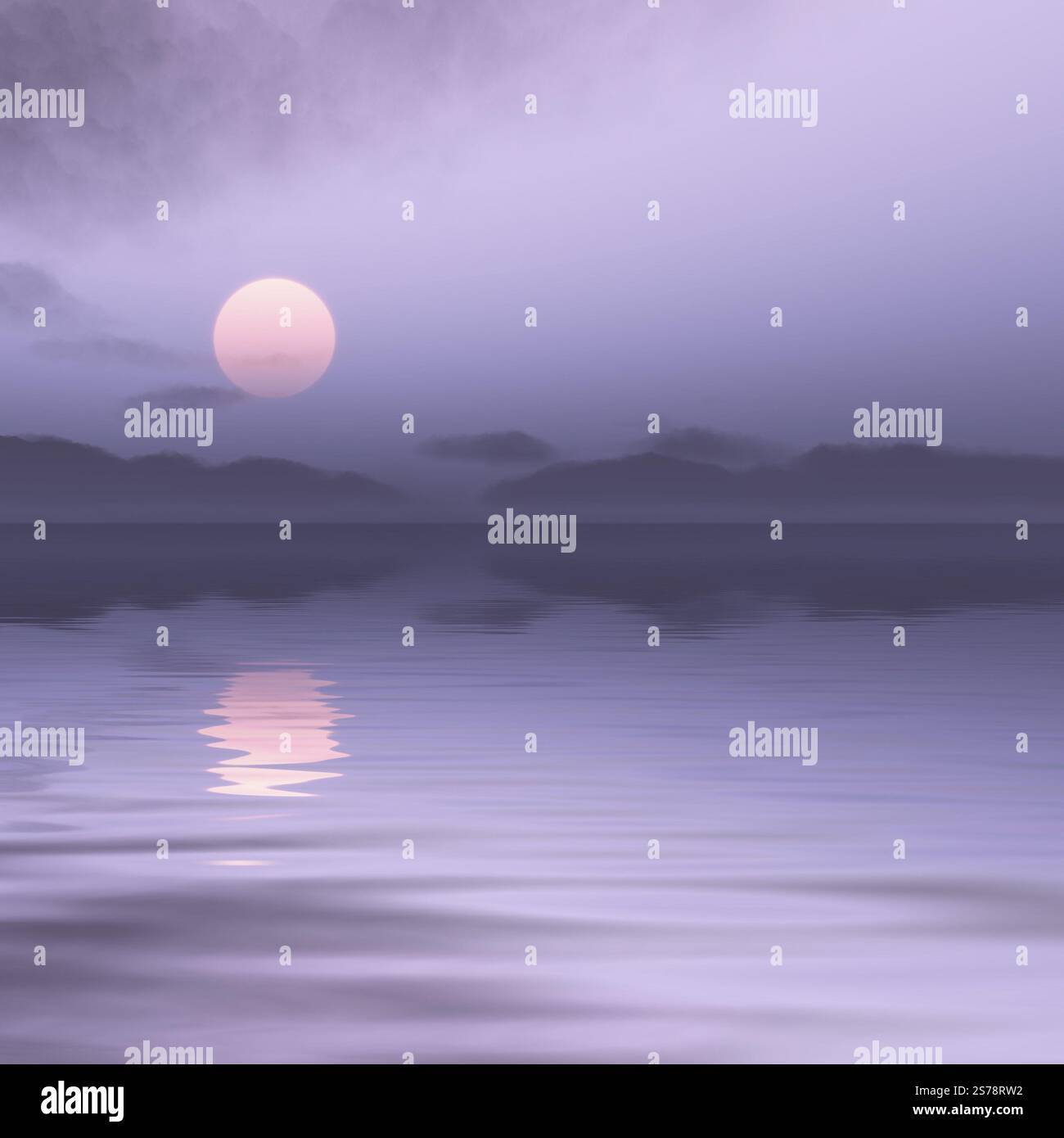 An illustration of a nice purple sunset Stock Photo - Alamy