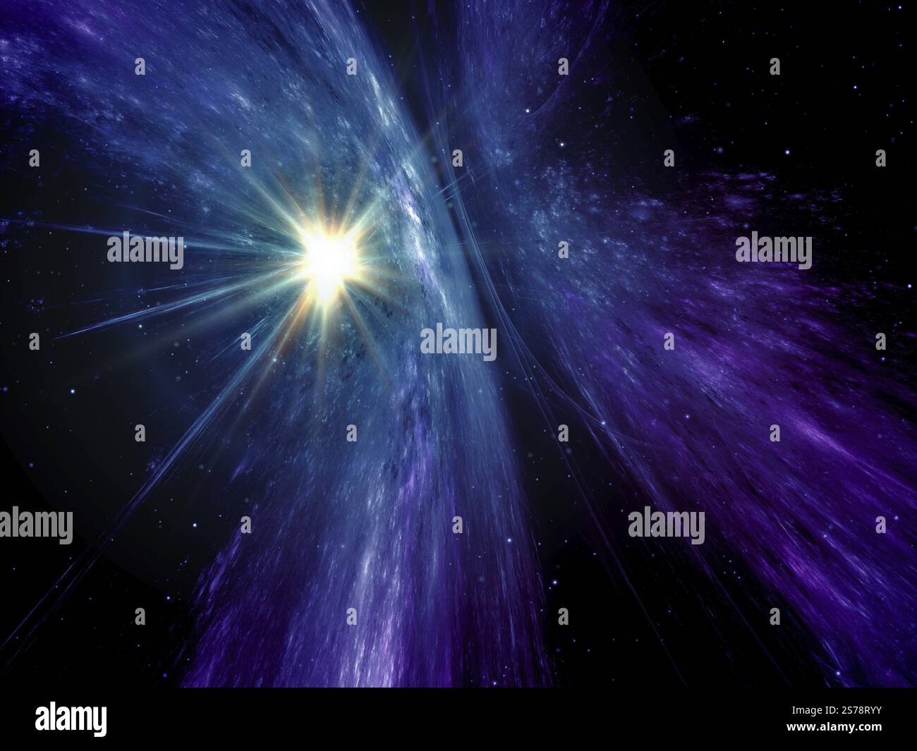 An image of a nice and colorful sunburst in space Stock Photo - Alamy