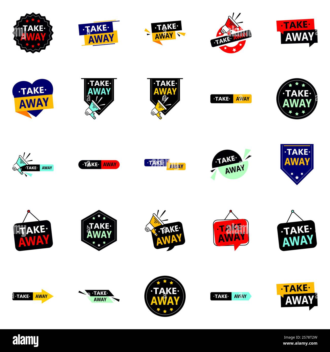 25 Versatile Vector Designs in the Take Away Pack Perfect for Food ...